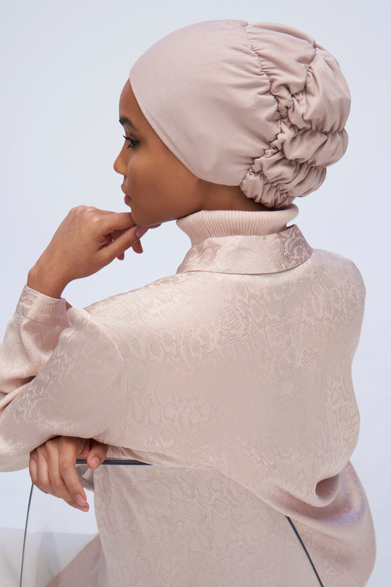 Silk-Blend Satin Underscarf - Mink – Haute Hijab