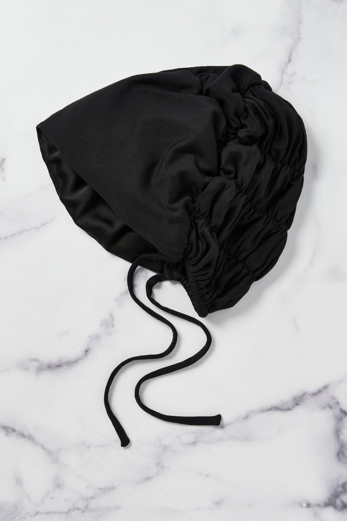 Silk-Blend Satin Underscarf - Black – Haute Hijab