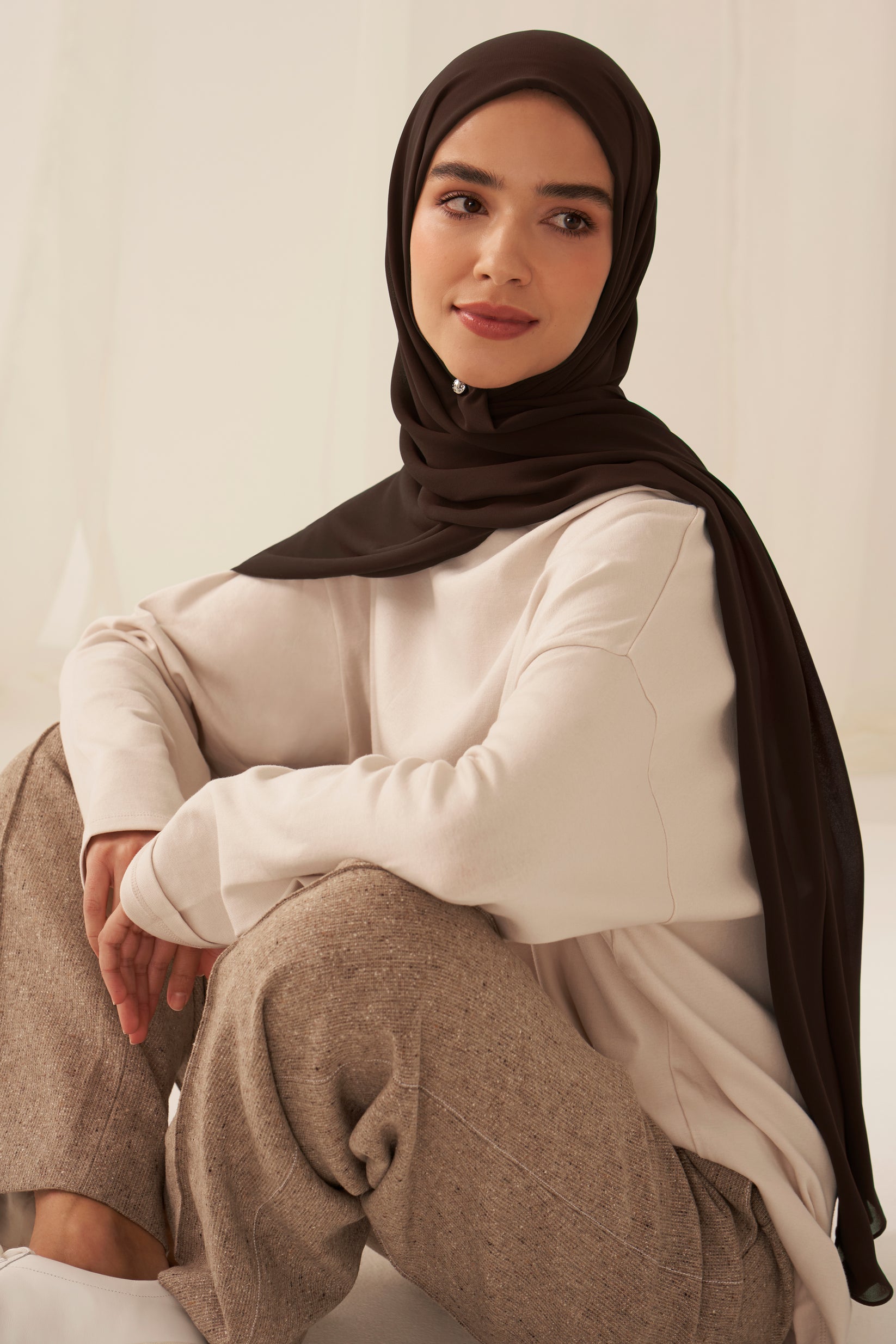 Everyday Chiffon Hijab - Espresso – Haute Hijab