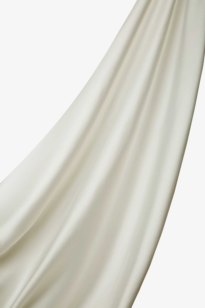 Ivory Satin Hijab – Haute Hijab