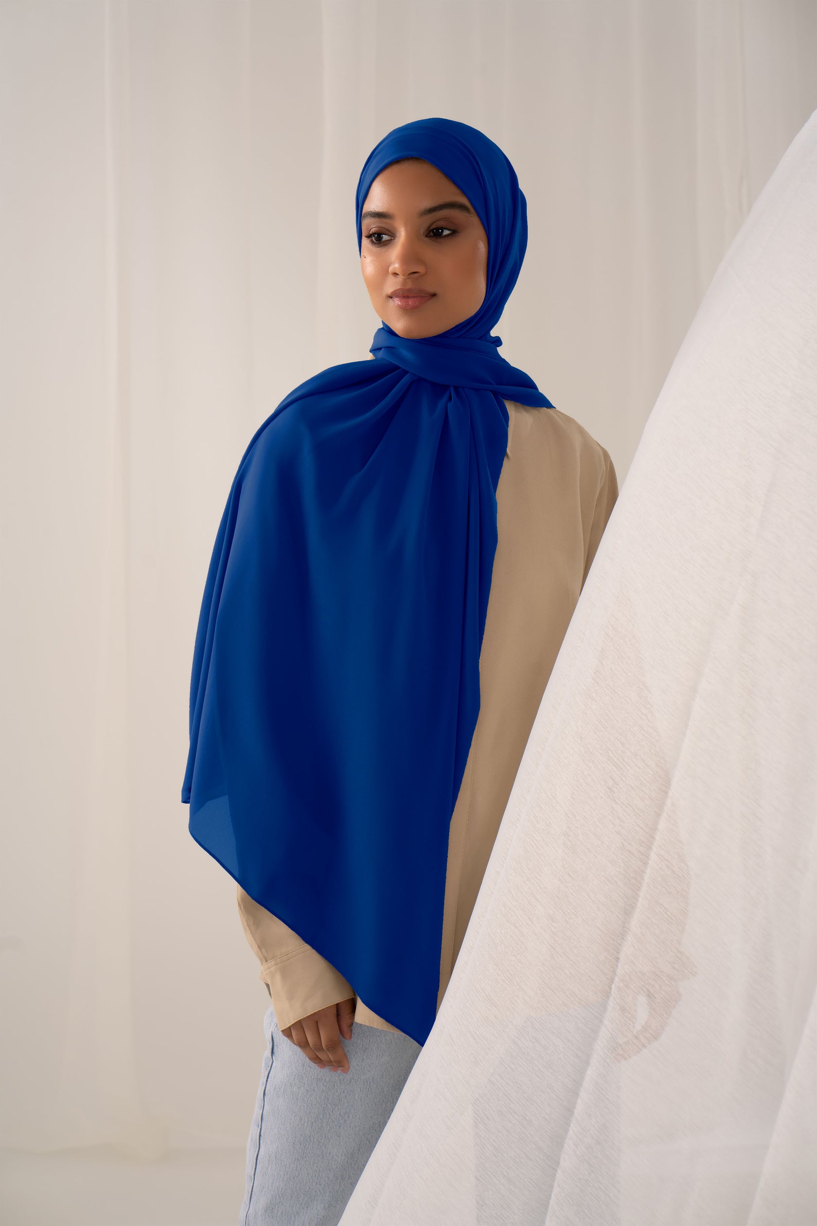 Blue Chiffon Hijab – Haute Hijab